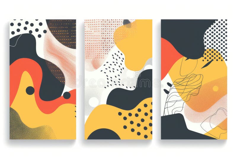 Three Vertical Banners with Abstract Shapes. Suitable for Web Design ...