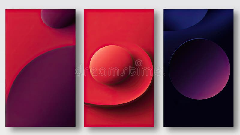 Three Vertical Banners with Different Shapes. Creative Book Cover Set ...