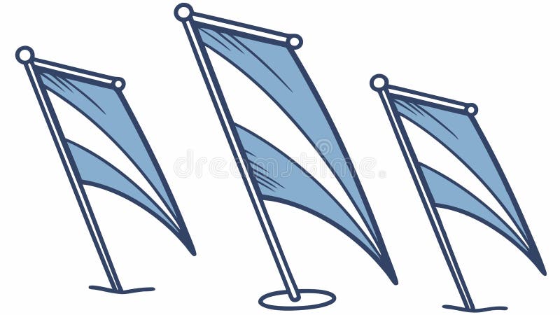Three Vertical Flags on Poles Standing Together, Vector Design ...