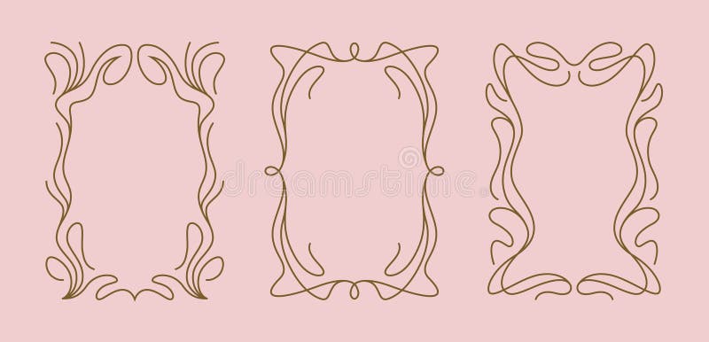 Three Vertical Frames in Art Nouveau Modern Style Stock Vector ...