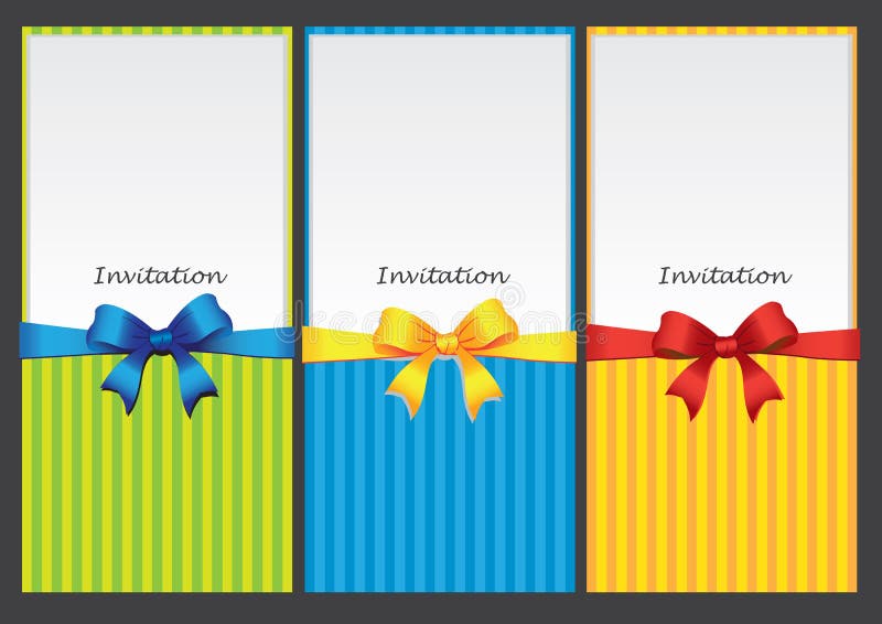 Three Vertical Invitation Card Stock Vector - Illustration of banner ...