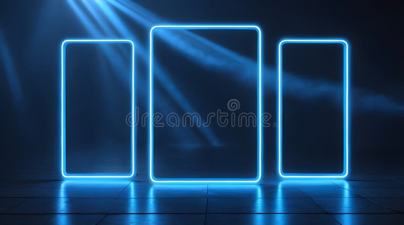 Three Vertically Oriented Rectangular Frames, Each Defined by a ...