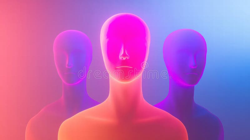 Colorful Abstract Faceless Avatars with Copy Space for Creative Designs ...