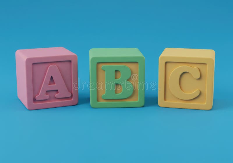 Three Vibrant Alphabet Blocks Spelling Out the Letters a, B, and C, on ...