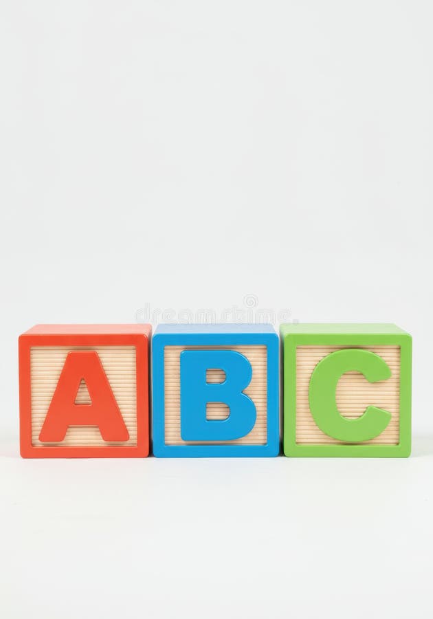 Three Vibrant Blocks, Displaying Letters a, B, and C, Form an ...