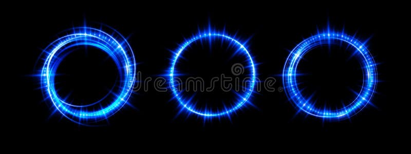Stylized Blue Glow Circular Effects for Use in Various Media Formats ...
