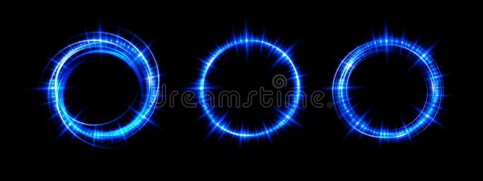 Stylized Blue Glow Circular Effects for Use in Various Media Formats ...
