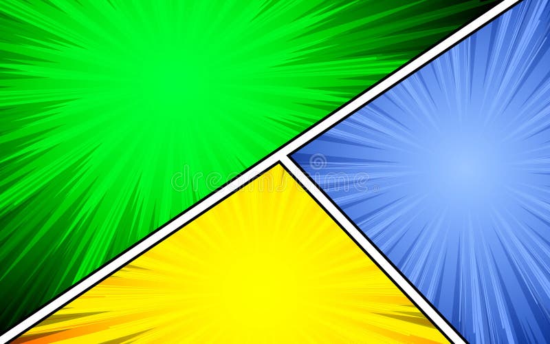 Three Vibrant Comic Book Style Panels. Vector Illustration Stock ...