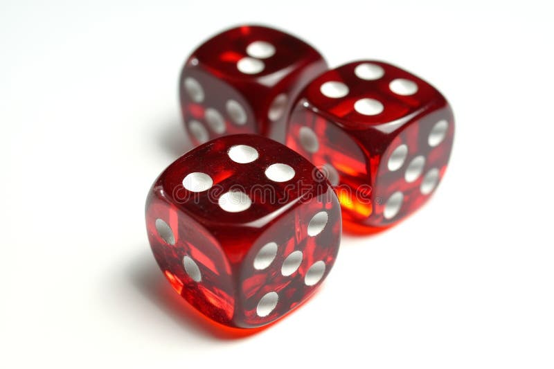 Three Vibrant Red Dice are Displayed on a Light Surface. Each Die Shows ...