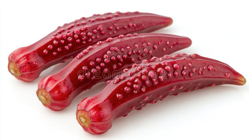 Unique Red Vegetables with Bumpy Texture on White Background Stock ...