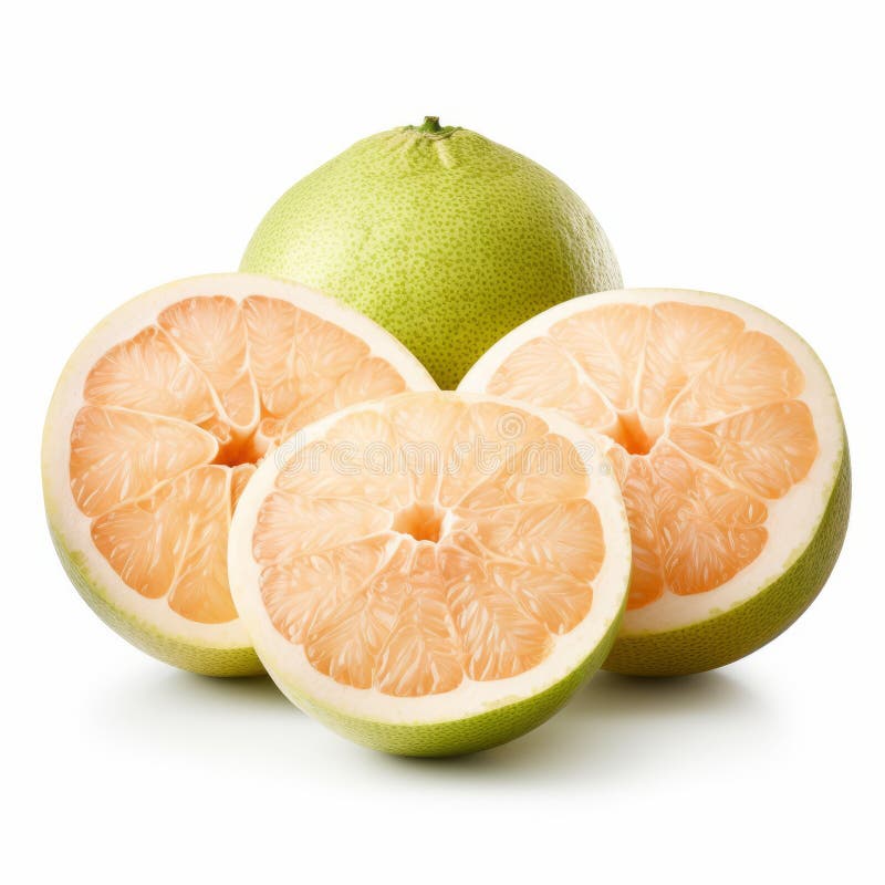 Bold Colorism: Three Whole Pomelo on White Background Stock ...