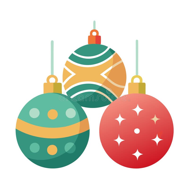 Three Vintage Christmas Tree Balls or Baubles As Header Stock Vector ...
