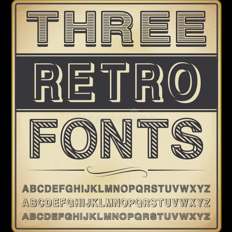 3d Retro Type Font, Vintage Typography Stock Vector - Illustration of ...