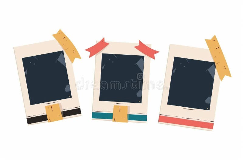 Three Vintage Polaroid Frames with Adhesive Tape, Perfect for Adding ...