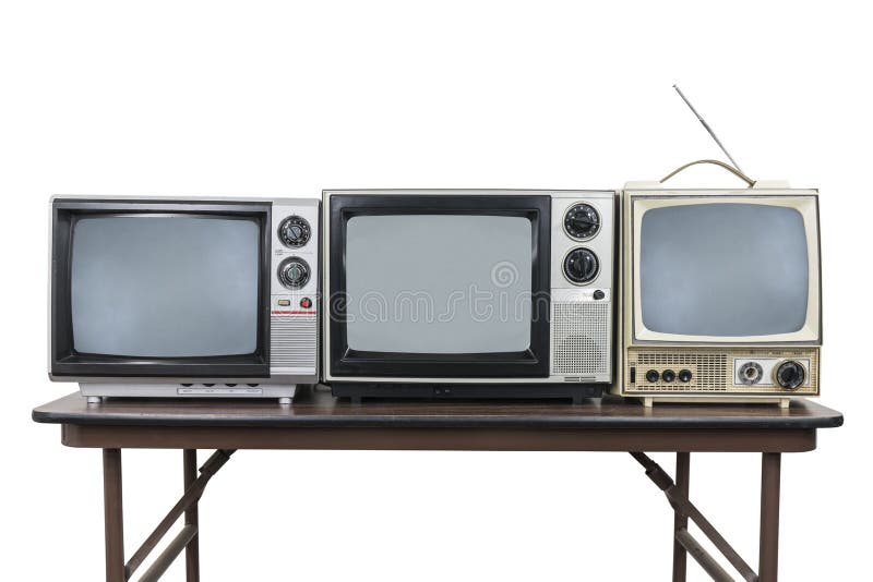Three Vintage TVs stock photo. Image of entertainment - 5327906