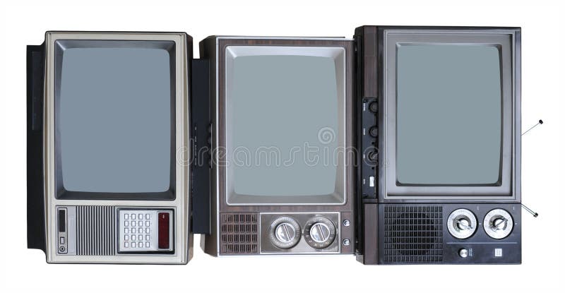 Three Vintage TVs stock photo. Image of entertainment - 5327906