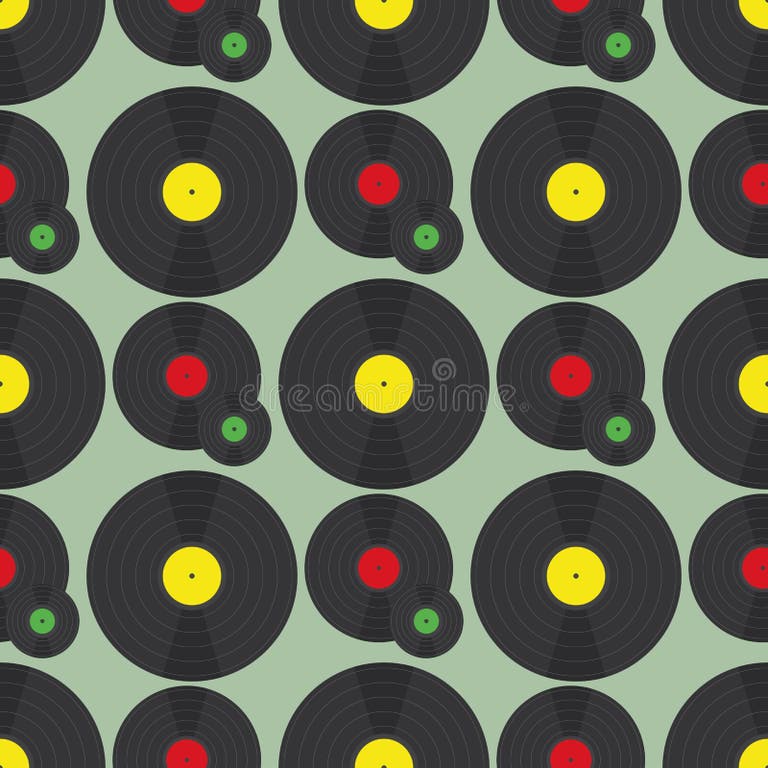 Three vinyl discs pattern stock vector. Illustration of sign - 105573012