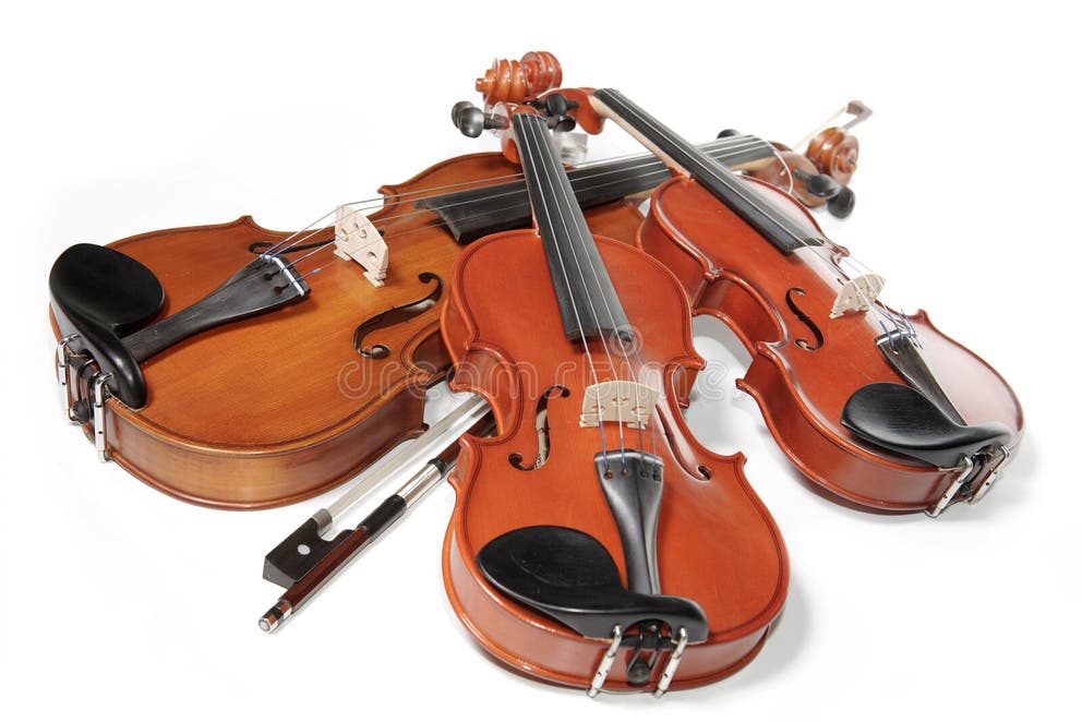 Three violins stock photo. Image of dark, musical, isolated - 1409198