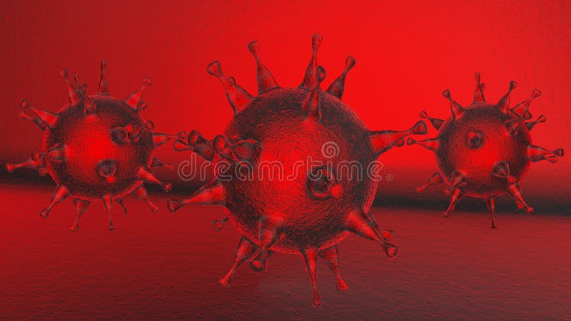 Three Viruses in Various Colors on Podium in White Color Stock ...