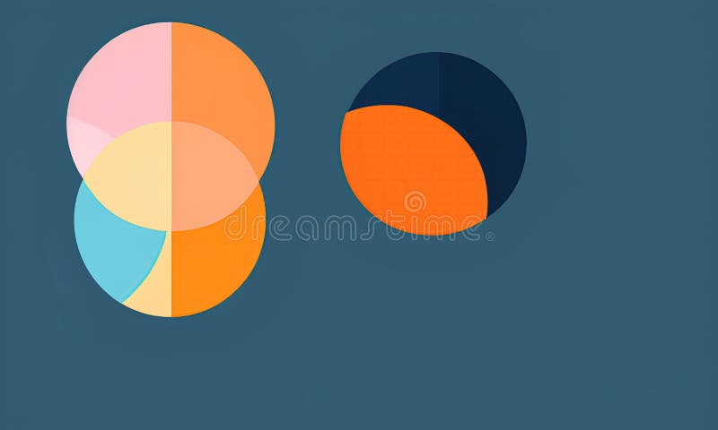 Three Three-dimensional, Colored Round Shapes, Divided into Segments ...