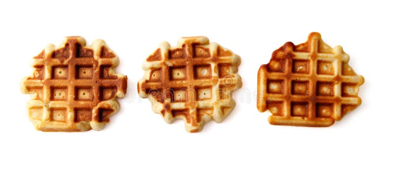 Three Waffles are Shown, One of Which is Burnt Stock Image - Image of ...