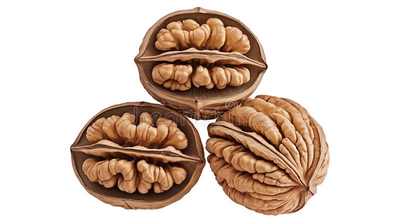 Three Walnuts the Most Nutritional Punch Stock Illustration ...