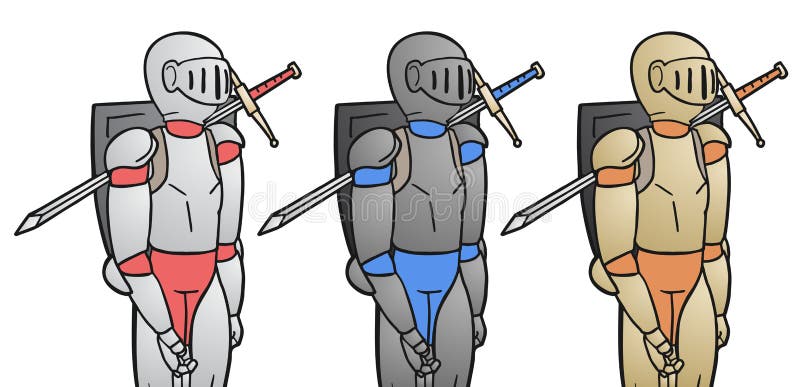 Three warriors stock vector. Illustration of story, helmet - 31748132