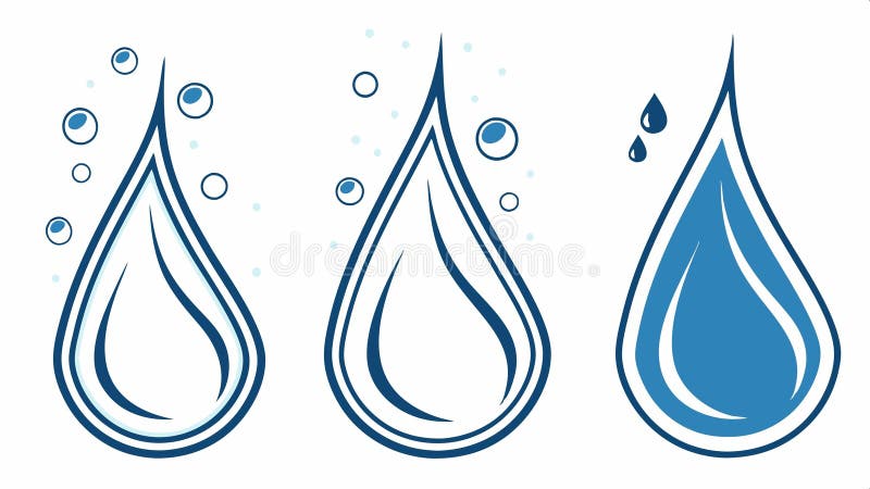 Three Water Droplets, Purity and Freshness Symbol Vector Design ...