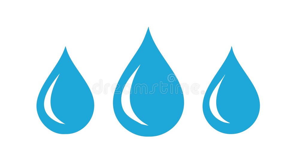 Three Water Drops Icon, Hydration Clean, Environmental Resource, Liquid ...