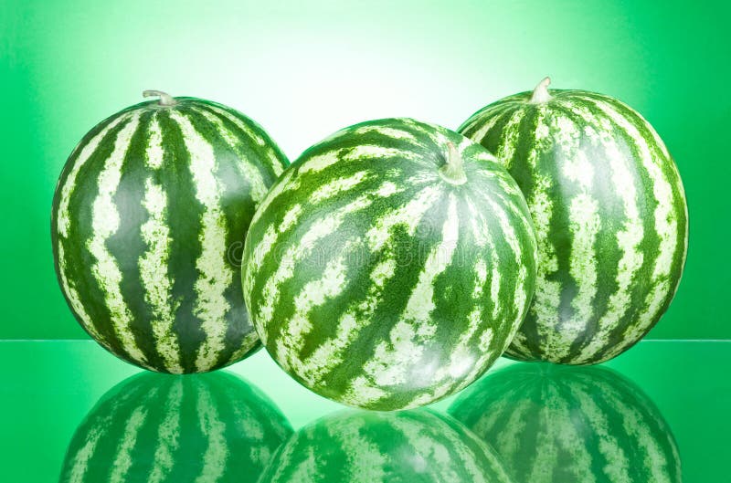 Three watermelons. stock image. Image of ripe, green - 21638183