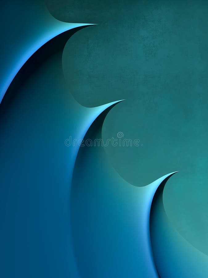 Three Waves, Abstract Blue Background Stock Illustration - Illustration ...