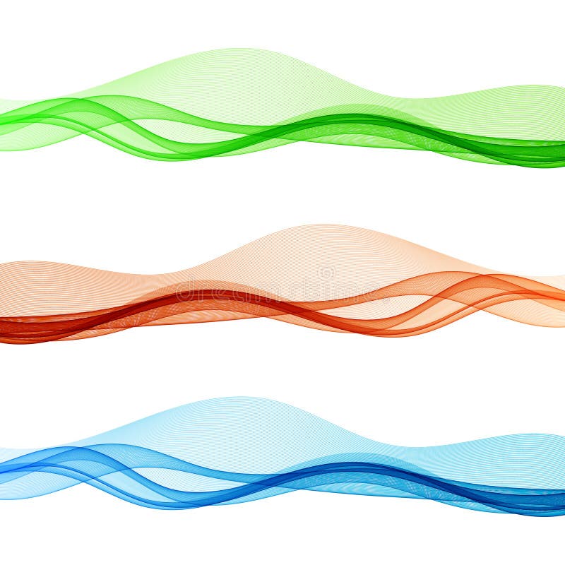 Three Waves Blue, Red and Green on a White Background Stock Photo ...