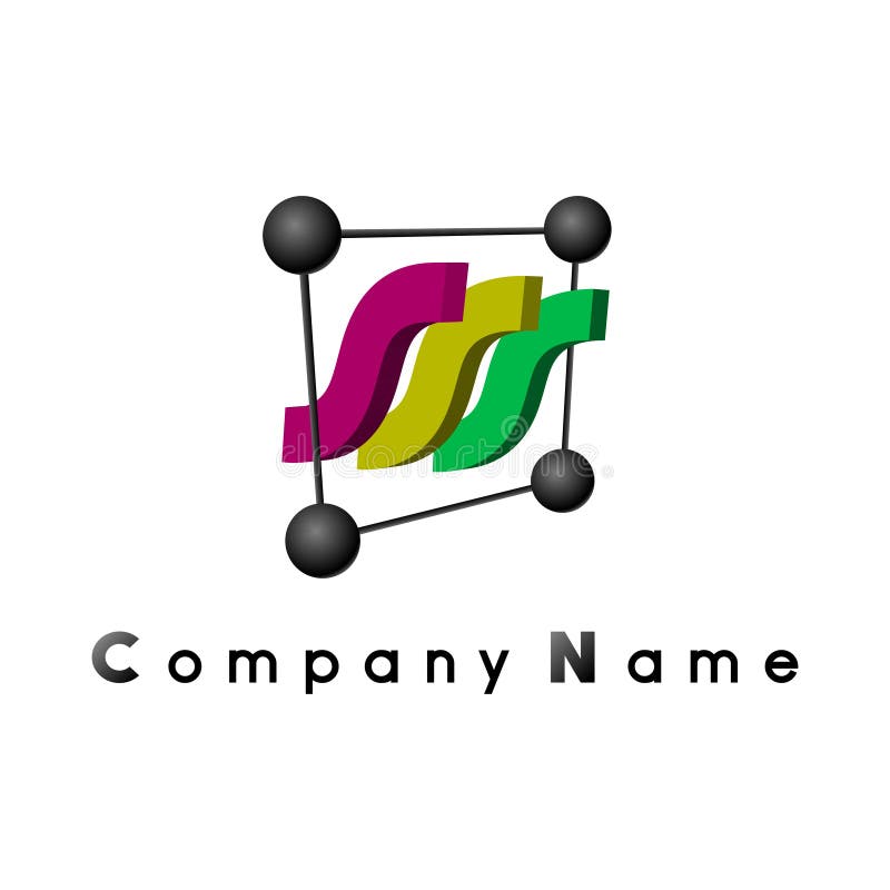 Three_waves_squared stock vector. Illustration of computer - 197285592