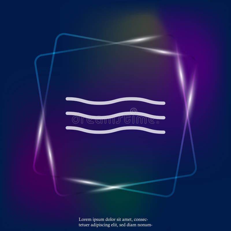 Three Waves Vector Neon Light Icon. Symbol of Sea Water. the Symbol of ...