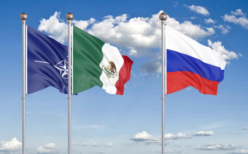 Three Waving Flags. - 3D Illustration Stock Illustration - Illustration ...