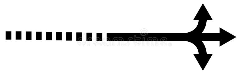 Three Way Arrow with Dotted Lane VectorRAD SIGN Stock Illustration ...