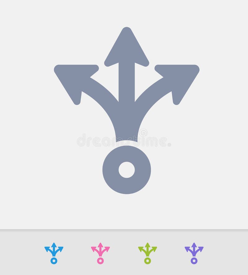 Three Way Arrow - Granite Icons Stock Vector - Illustration of strategy ...