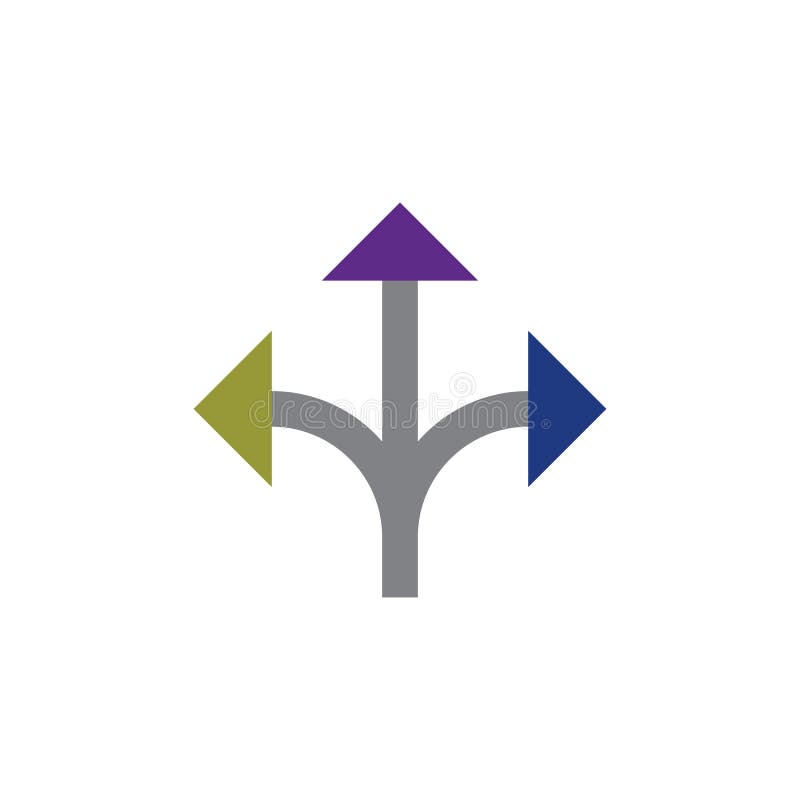 Three Way Arrow Logo Icon Vector Design Element Stock Vector ...