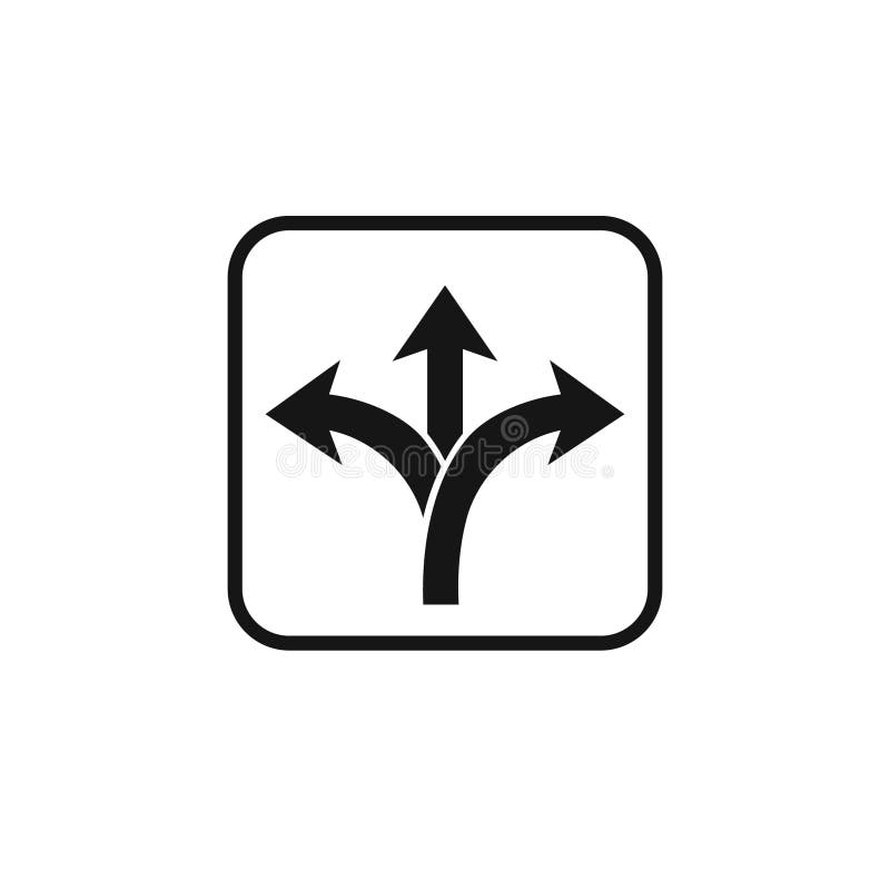 Three Way Direction Arrow in Flat Style. Vector Illustration Stock ... Three Way Direction Arrow in Flat Style. Vector Illustration Stock ...