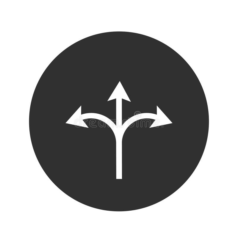 Three-way Direction Arrow in Flat Style. Vector Illustration Stock ...