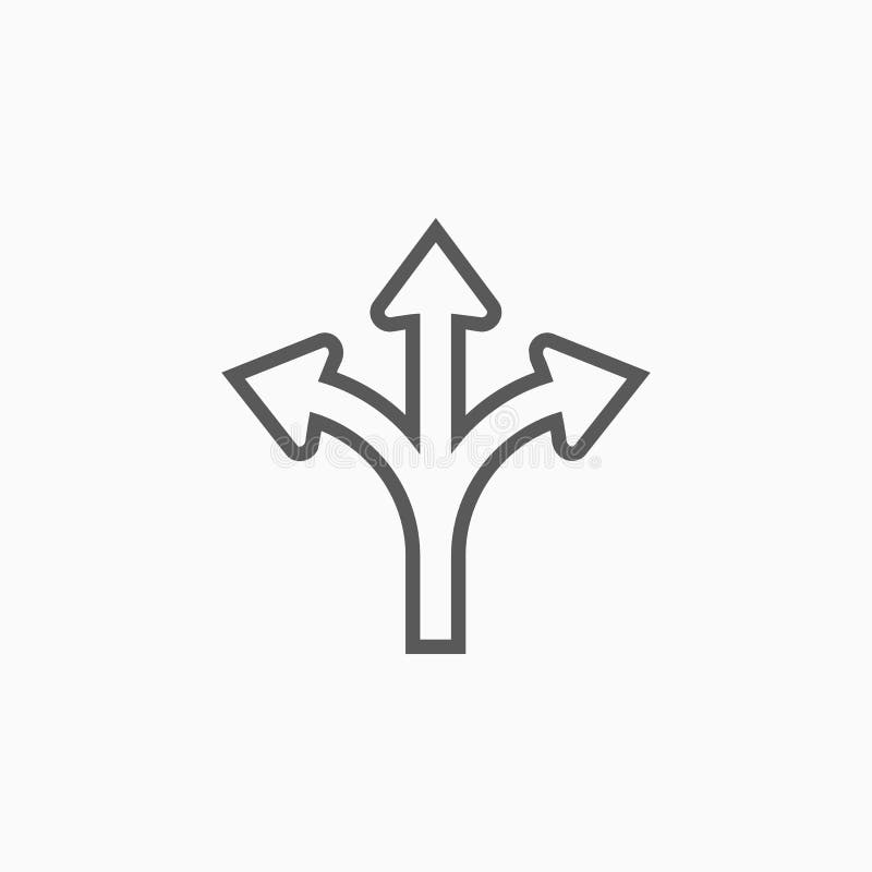 Three Way Direction Arrow Icon, Arrow Stock Vector - Illustration of ... Three Way Direction Arrow Icon, Arrow Stock Vector - Illustration of ...