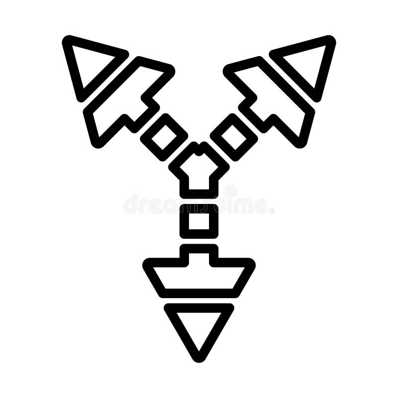 Three Way Direction Arrow Icon Stock Illustration - Illustration of ...