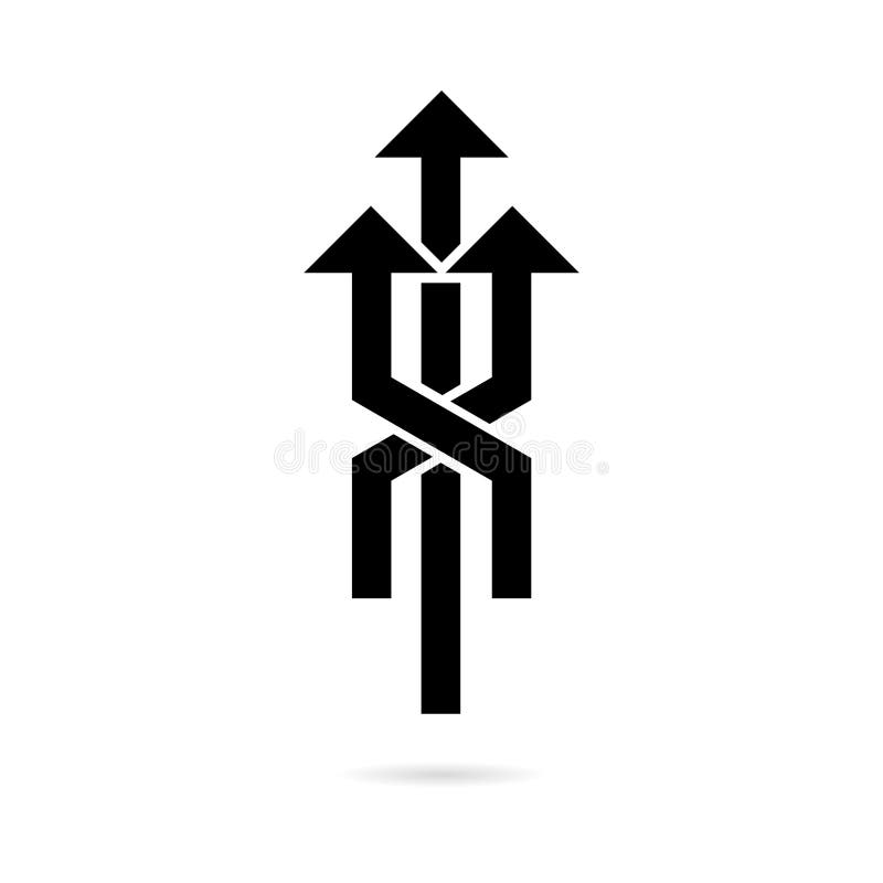 Three-way Direction Arrow Icon in Flat Style Stock Illustration ... Three-way Direction Arrow Icon in Flat Style Stock Illustration ...