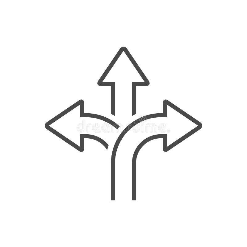 Three-way Direction Arrow Icon Stock Vector - Illustration of concepts ...
