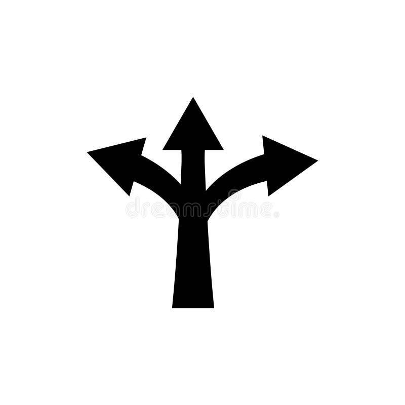 Three Way Direction Arrow Sign.icon Vector Graphic Design Illustration ...