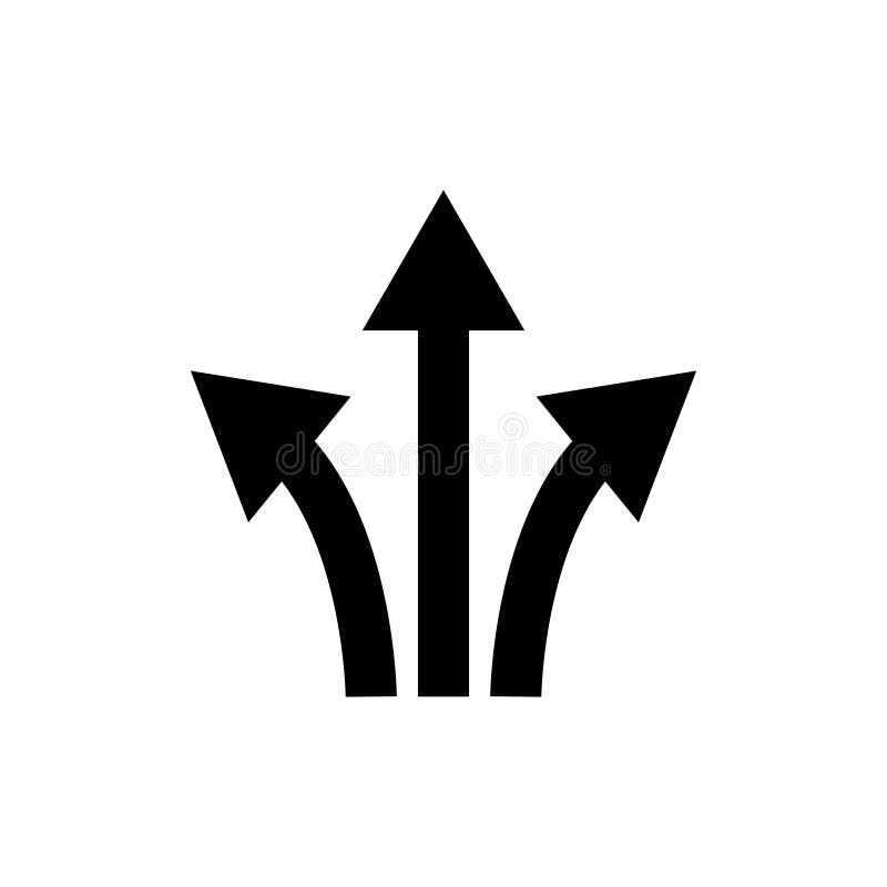 Three Way Direction Arrow Sign.icon Vector Graphic Design Illustration ...