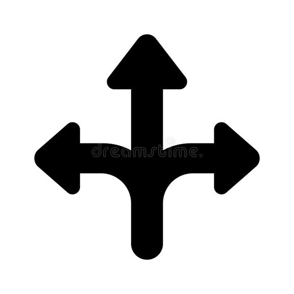 Three Way Direction Arrow Sign, Road Sign Direction Icon, Vector Design ...