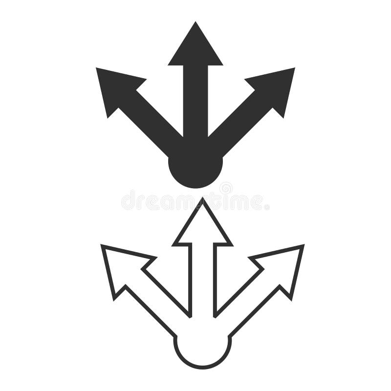 Three-way Direction Arrow, Eps 10. Vector Illustration Stock ...