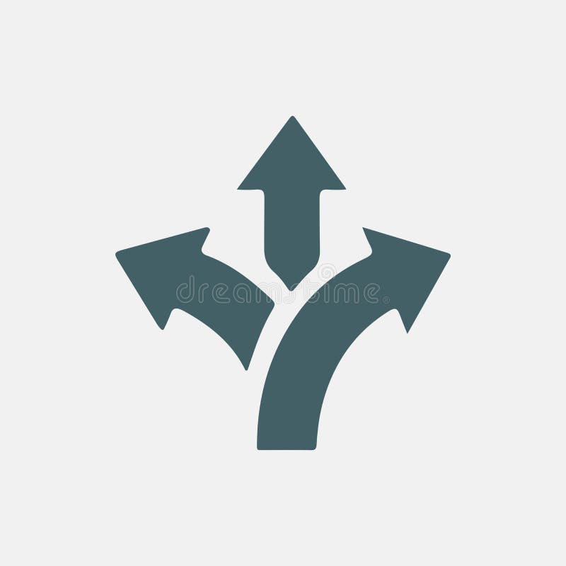 Three way direction arrow stock illustration. Illustration of abstract ...