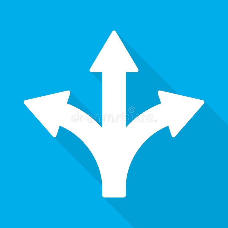 Three-way Direction Arrow Isolated. Vector Illustration Stock ...